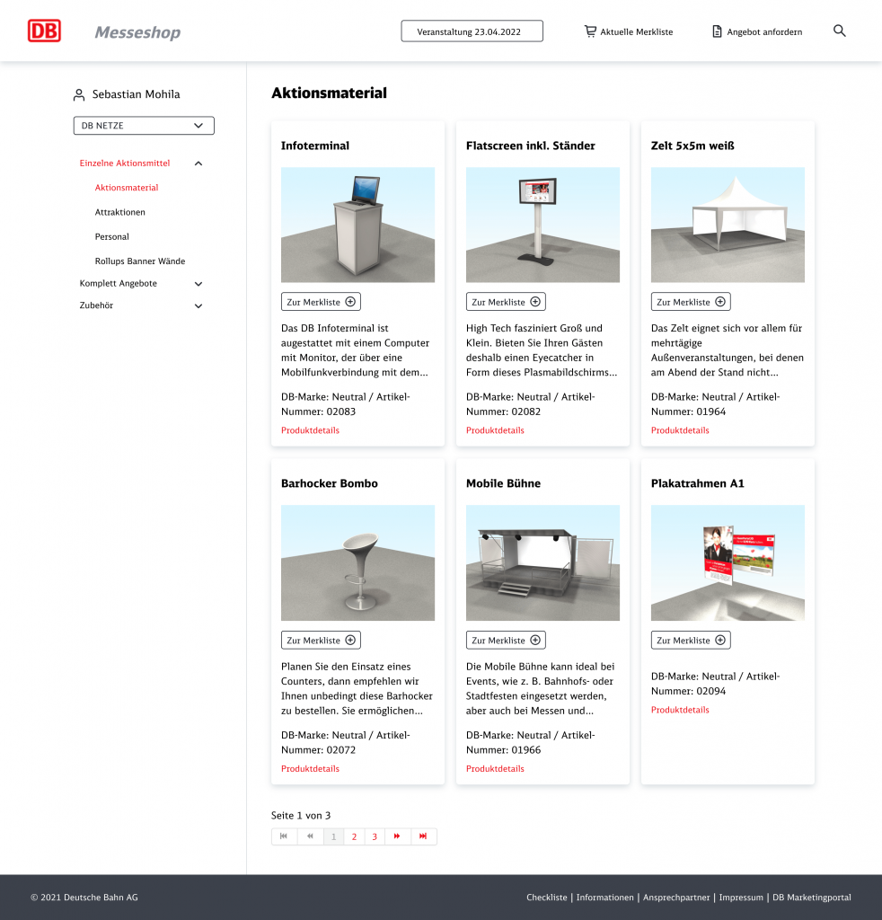 Webentwicklung: Relaunch und Programmierung DB-Messeshop